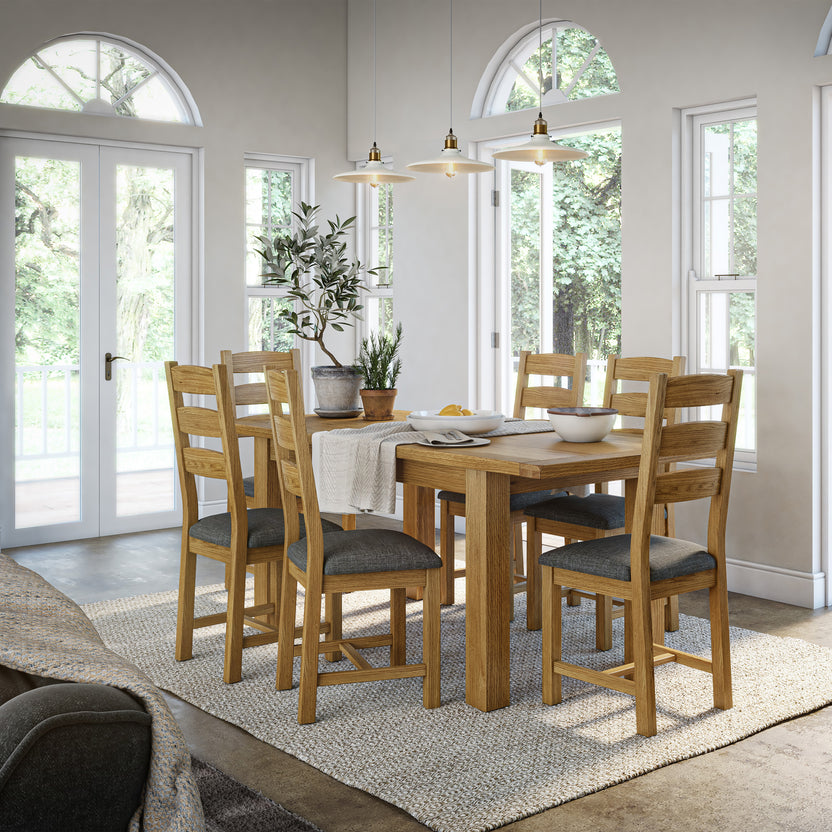 Broadway Oak Compact Extending Dining Table | W:120-165cm | Roseland