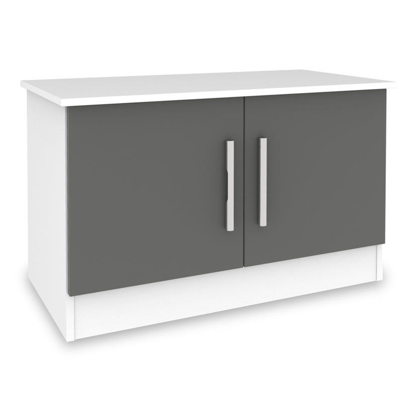 Blakely White & Grey Two Tone 2 Door Compact TV Unit | Roseland