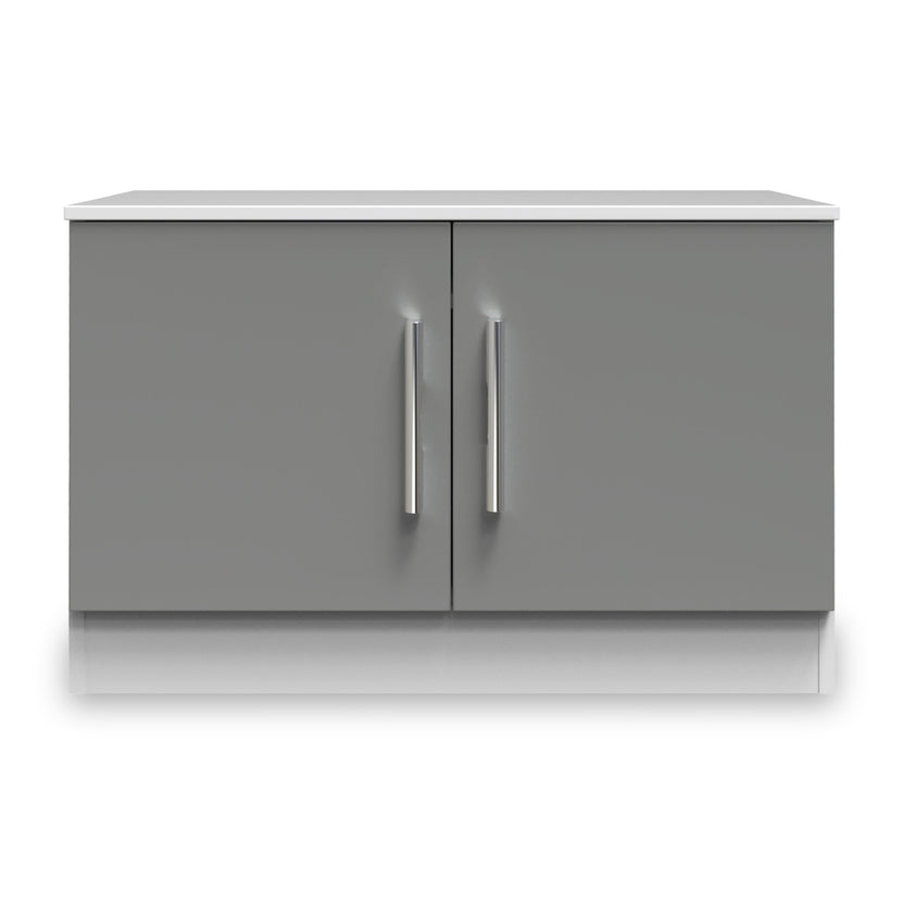 Blakely White & Grey Two Tone 2 Door Compact TV Unit | Roseland