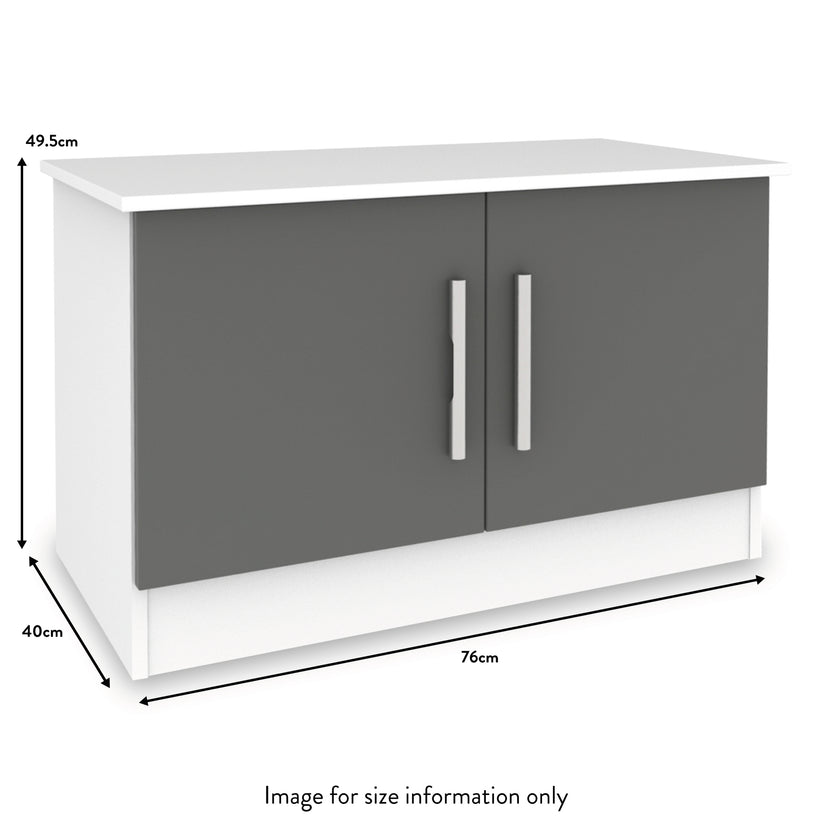 Blakely White & Grey Two Tone 2 Door Compact TV Unit | Roseland