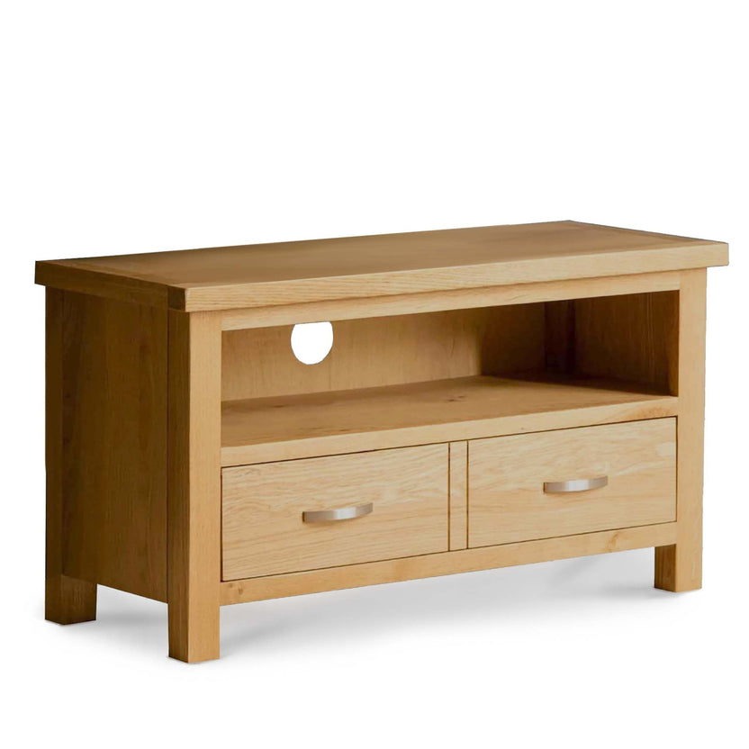 London Oak 90cm Small TV Stand, Screens Up To 40" | Light Oak