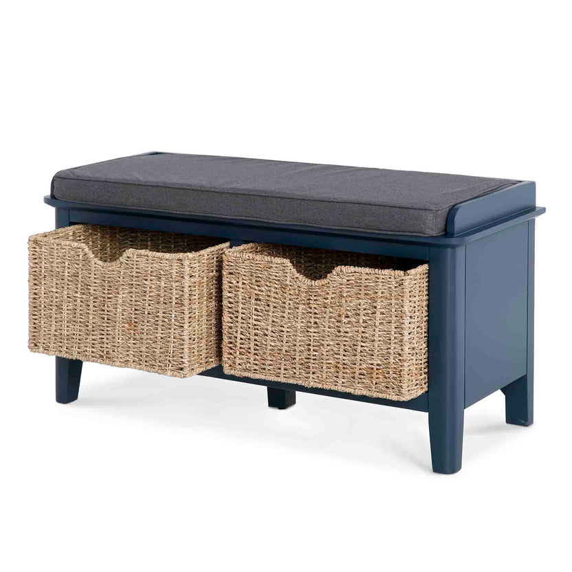 Stirling Blue Scandi Stoage Bench, Shoe Storage Chest | Roseland