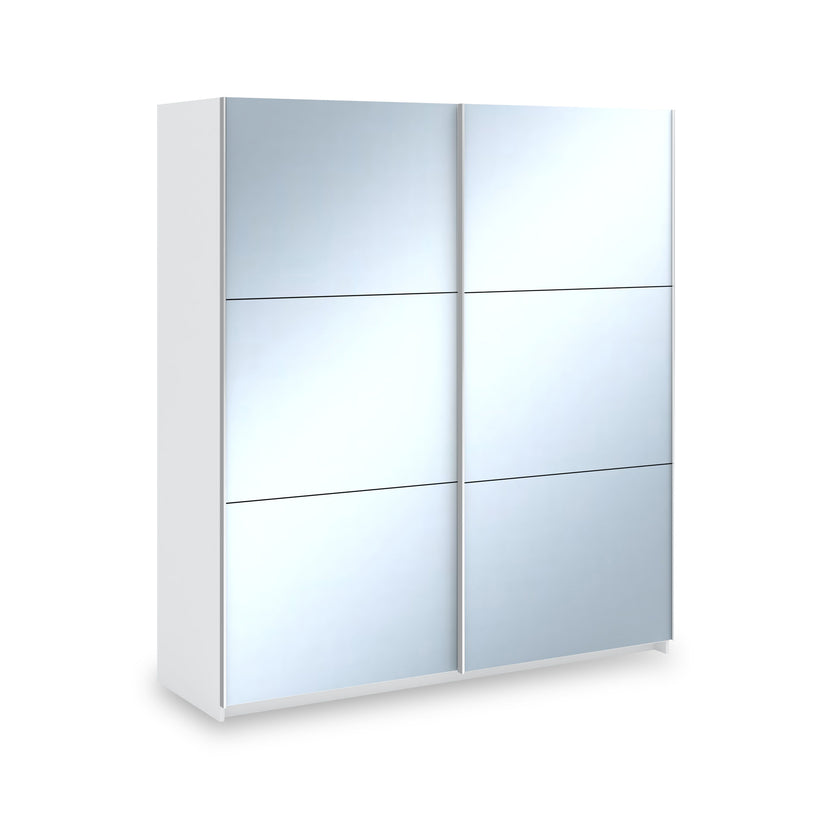 Holland White or Anthracite Mirrored Sliding Double Wardrobe Roseland