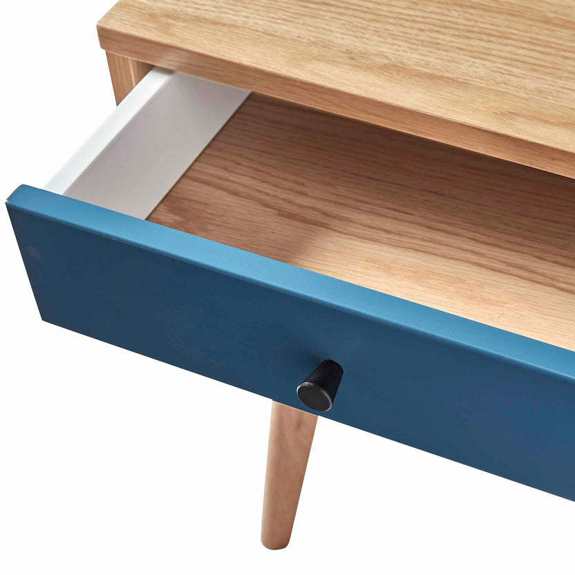 Aubrey Scandi Wooden Bedside Table with 2 Coloured Drawers | Roseland